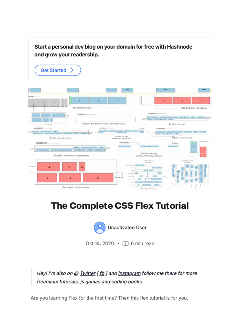 The Complete CSS Flex Tutorial - Hashnode | PDF