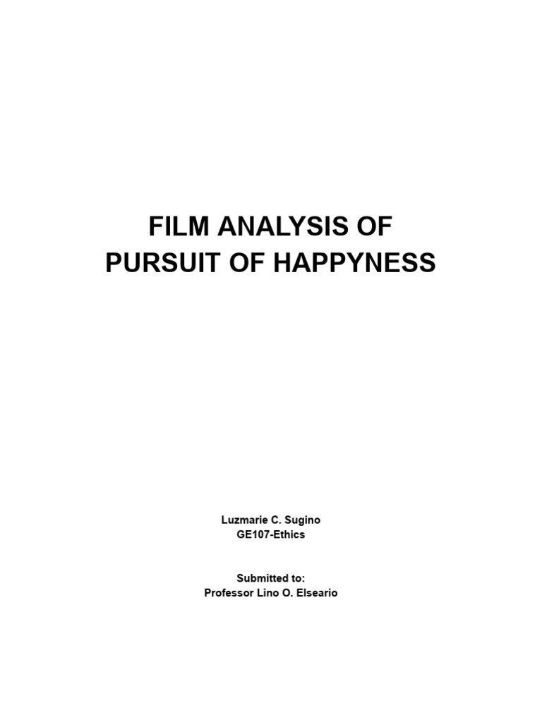 Film Analysis of Pursuit of Happyness - Sugino | PDF