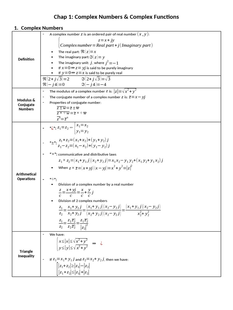 Chap 1.0 Complex Numbers | PDF | Numbers | Algebra