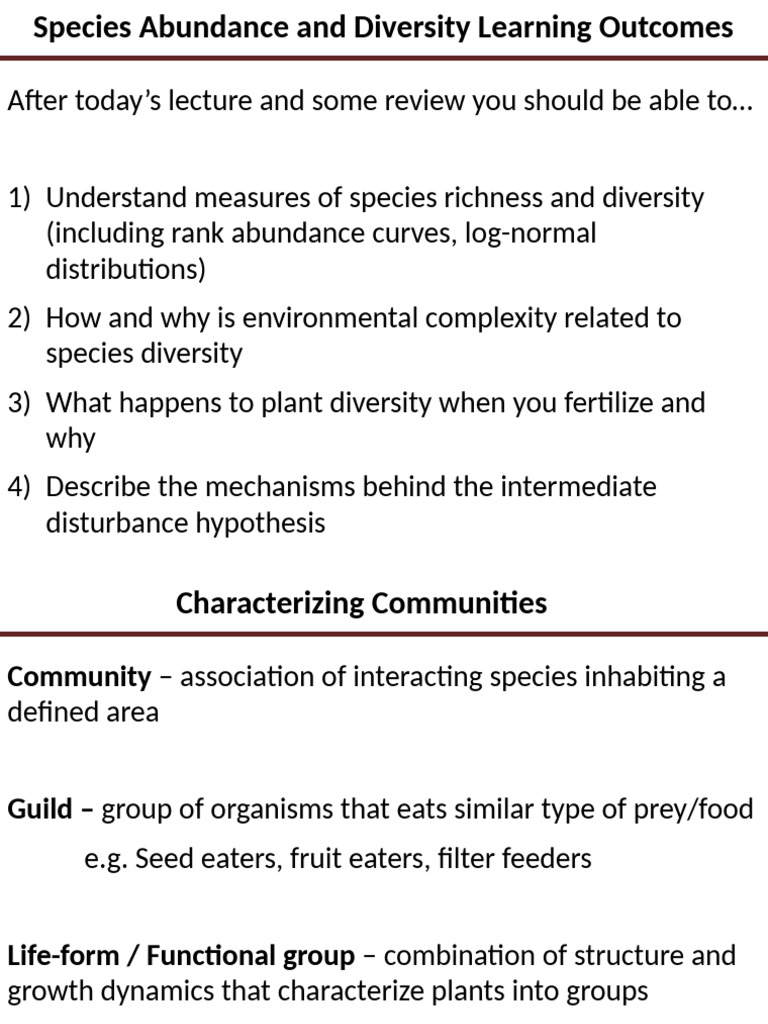Understanding Intermediate Disturbance Hypothesis | PDF | Biodiversity ...