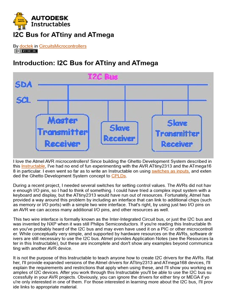 I2C Bus for ATtiny and ATmega _ 8 Steps - Instructables | PDF | Computer Engineering | Computer ...