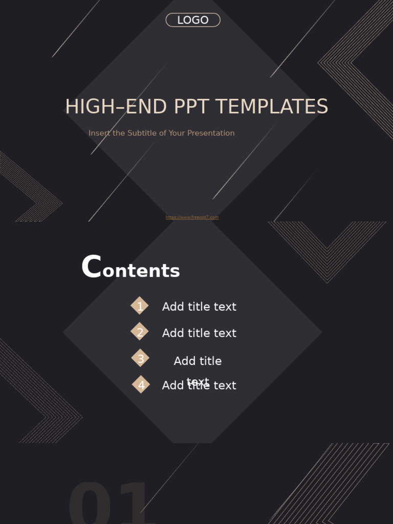 Exquisite Black Gold Business Powerpoint Template | PDF