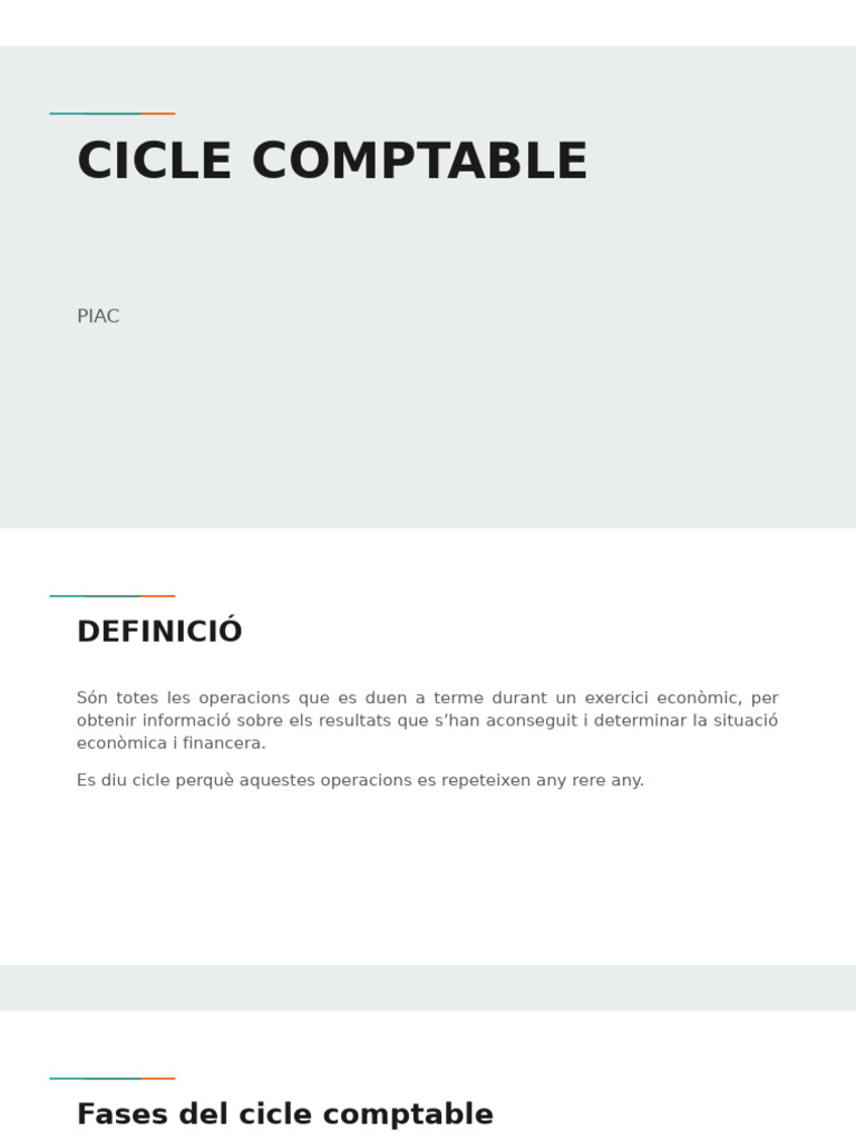 Teoria Cicle Comptable | PDF