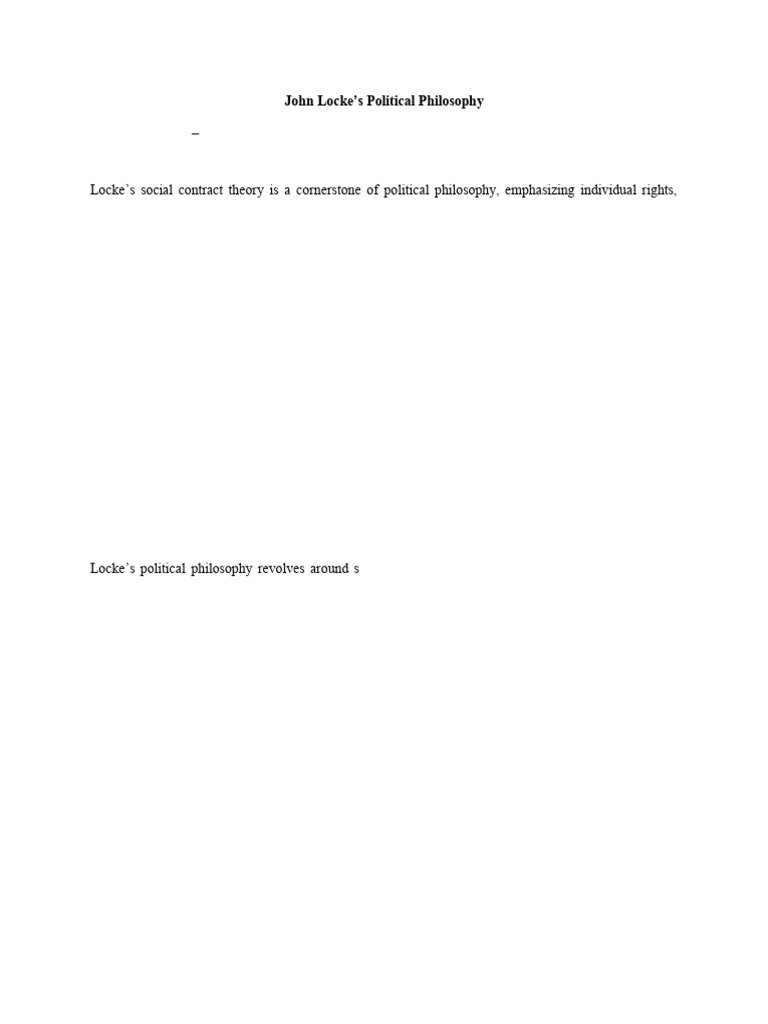 Locke's Social Contract Theory | PDF | John Locke | Social Contract