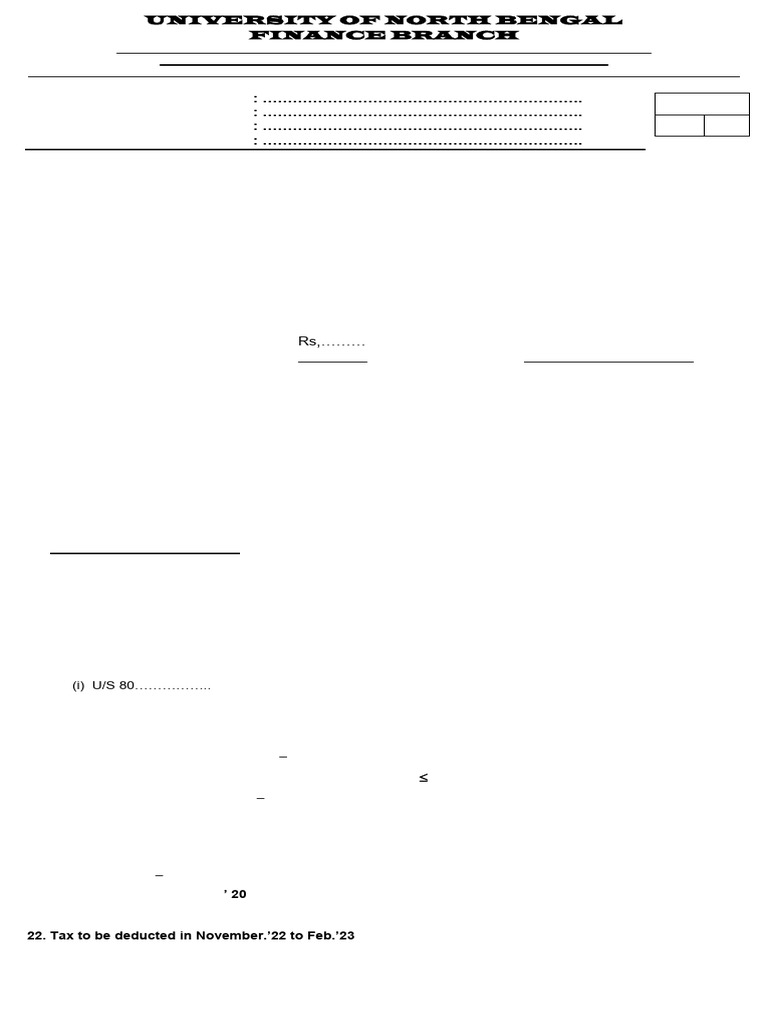 IncomeTax Computation Form | PDF | Taxes | Tax Deduction