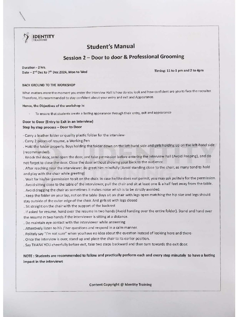 Door to Door & Professional Grooming | PDF