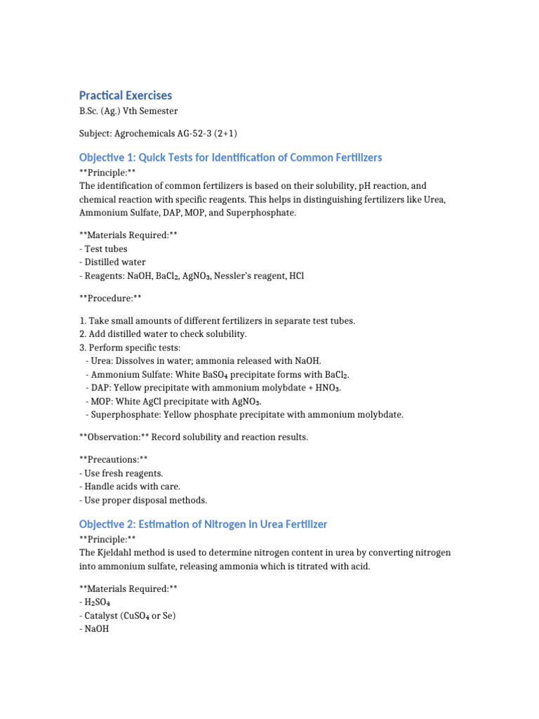 Agrochemicals_Practical_Exercises | PDF