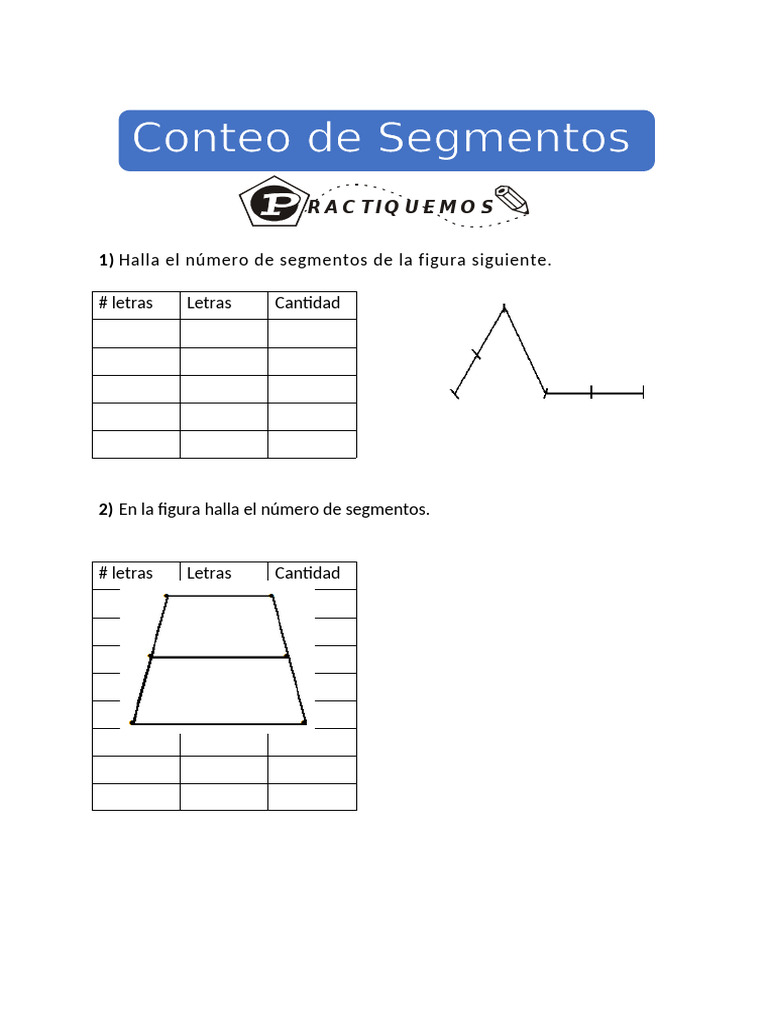 Conteo de Segmentos para Tercero de Primaria | PDF
