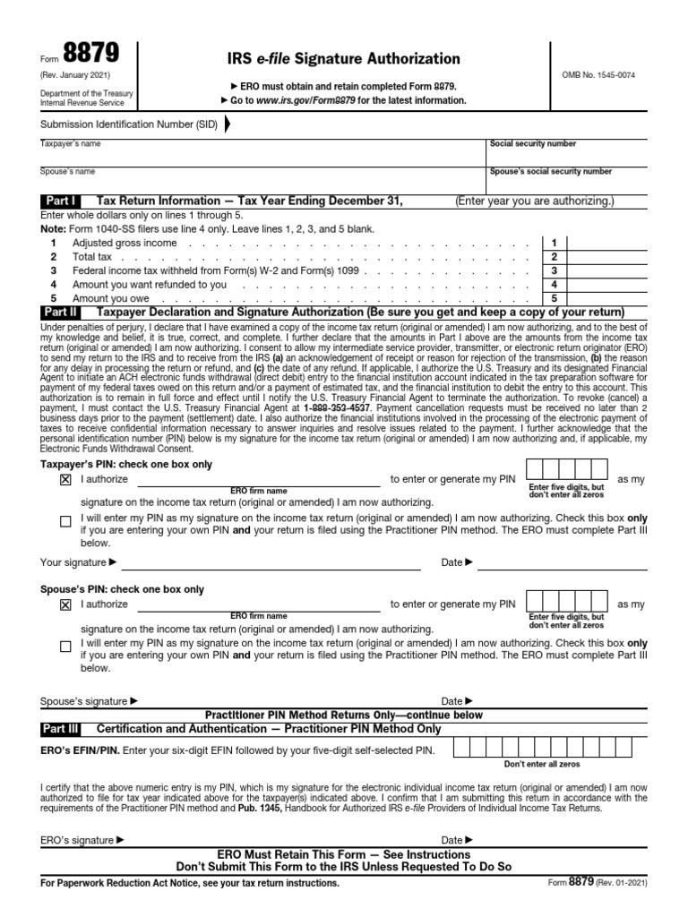 IRS e-File Signature Authorization 2024 | PDF | Tax Refund | Irs Tax Forms