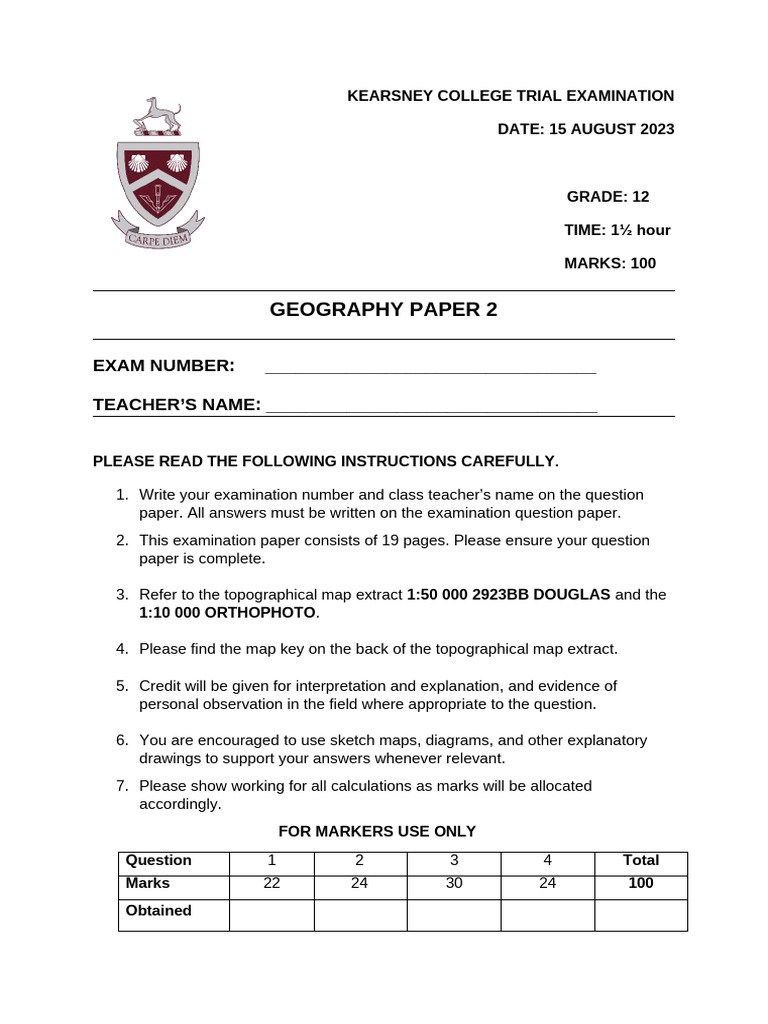 Trials Exam 2023 P2 Douglas | PDF | Geographic Information System | Runway