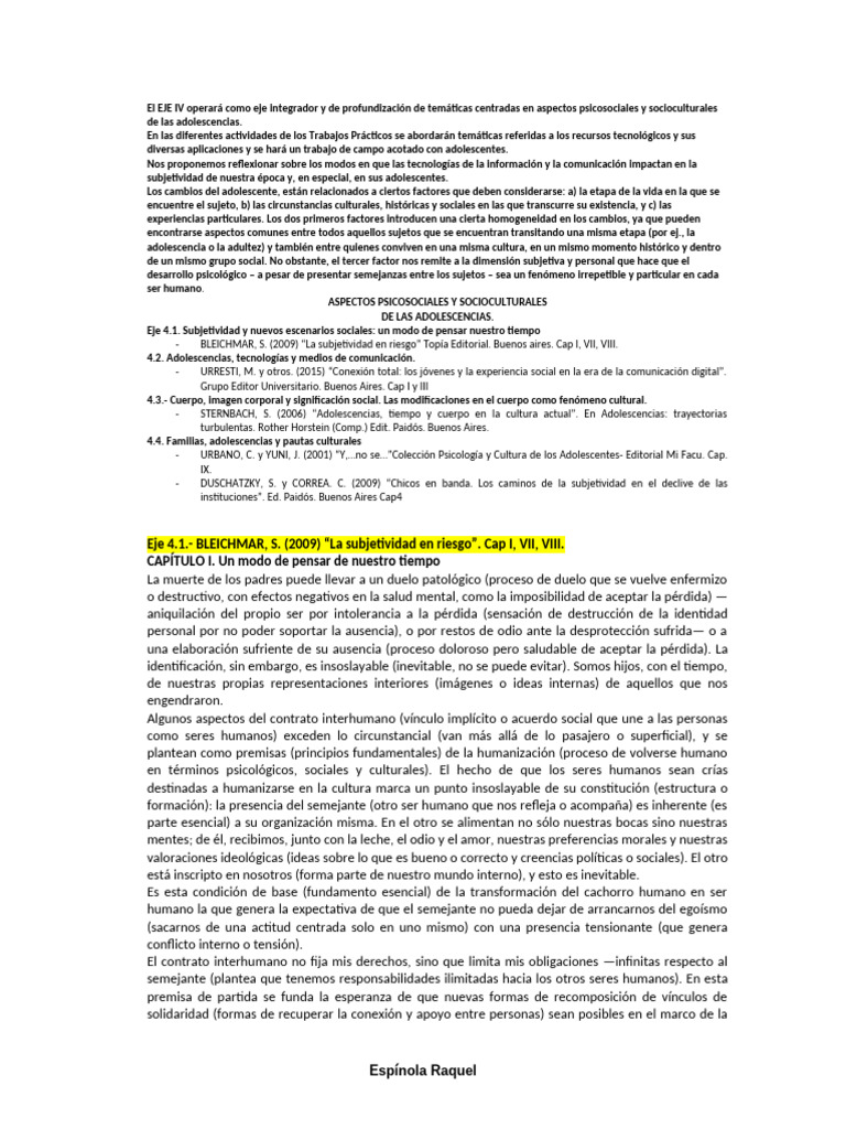 Transcripcion Eje 4 Evo II Rakel. e | PDF | Internet | Mente inconsciente