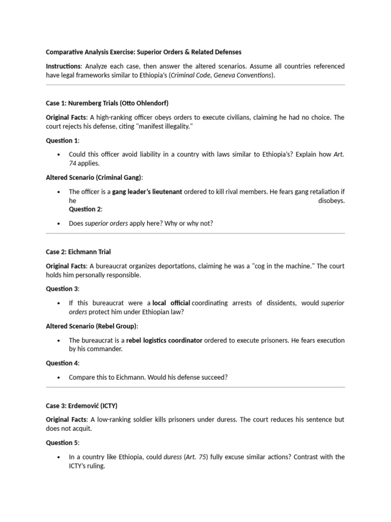 Superior Orders & Legal Defenses Analysis | PDF | Violence | Justice