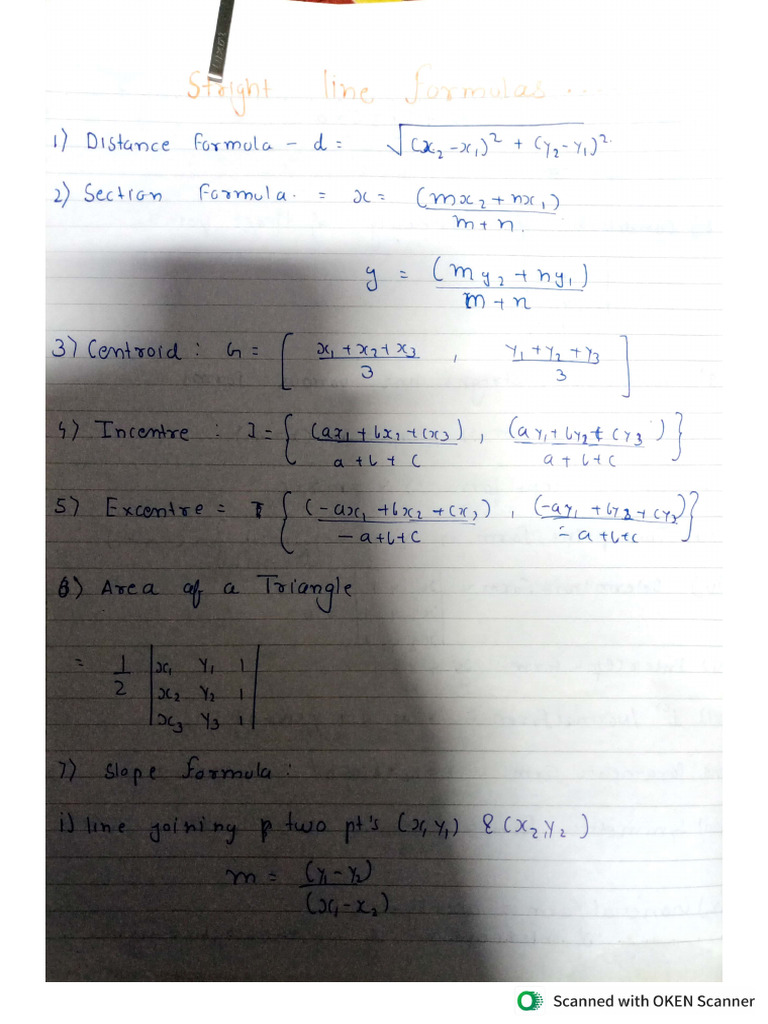straight line formulas | PDF