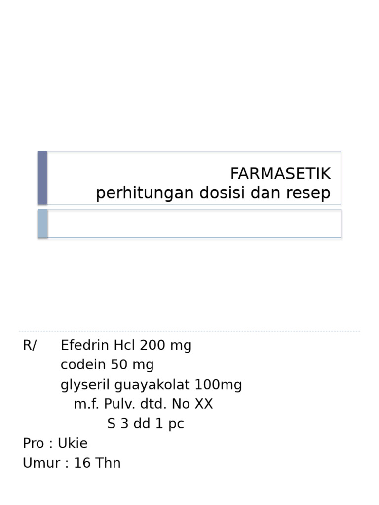 Latihan Perhitungan Dosis & Copy Resep | PDF