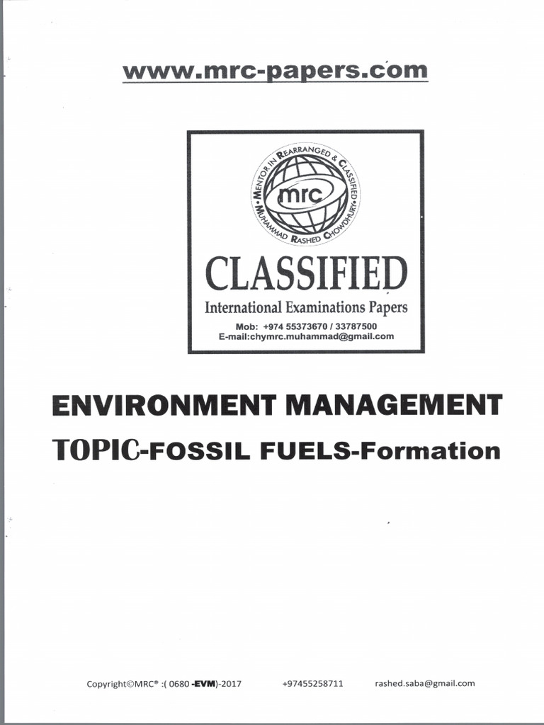 Fossil Fuels Formation | PDF