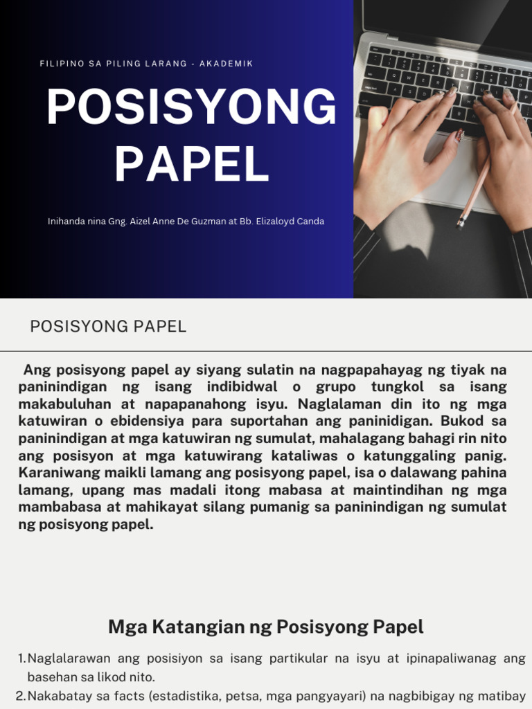 Posisyong Papel | PDF