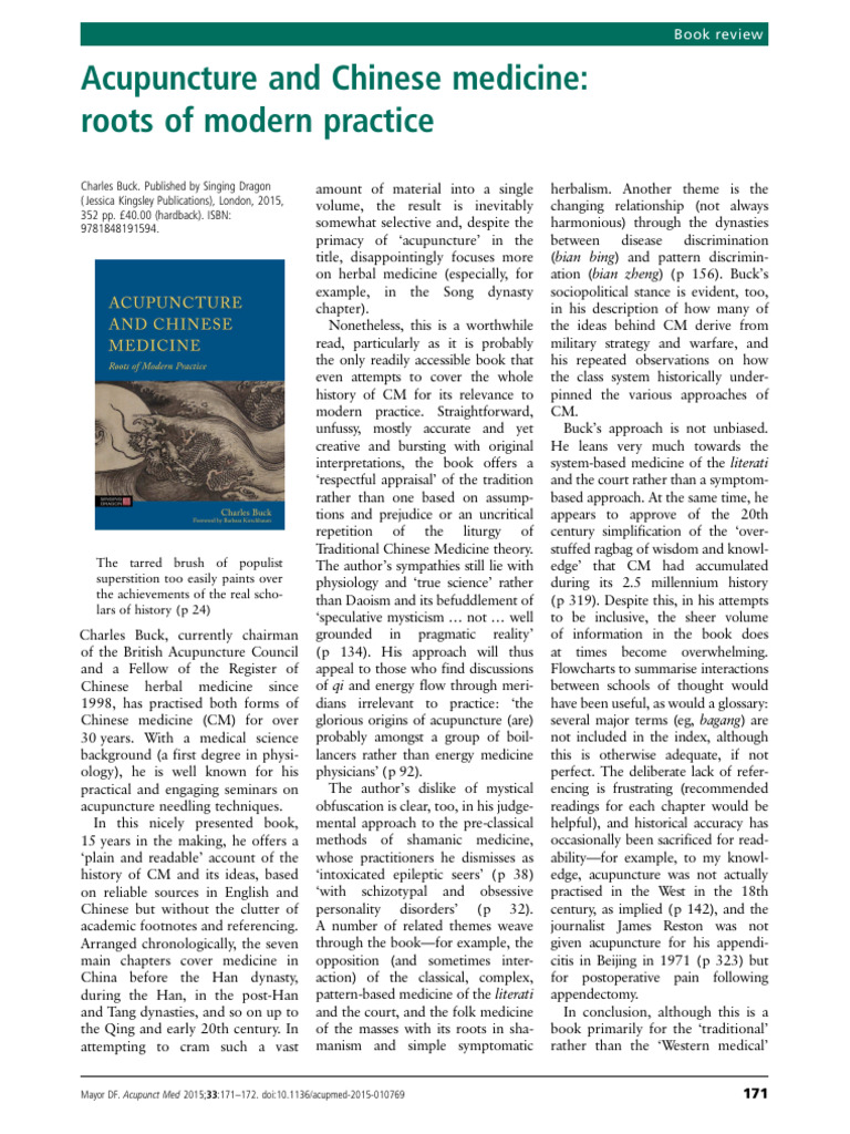 Acu & MC Roots of Modern Practice | PDF | Acupuncture | Traditional ...