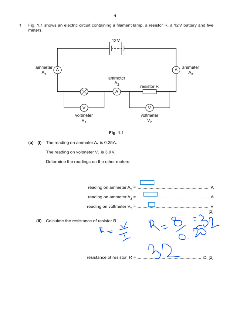 O Level Physics Online Test (Electricity) | PDF | Resistor | Voltage