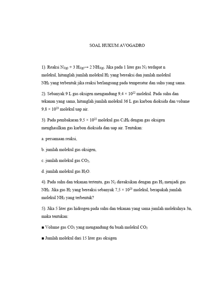 Hukum Avogadro | PDF