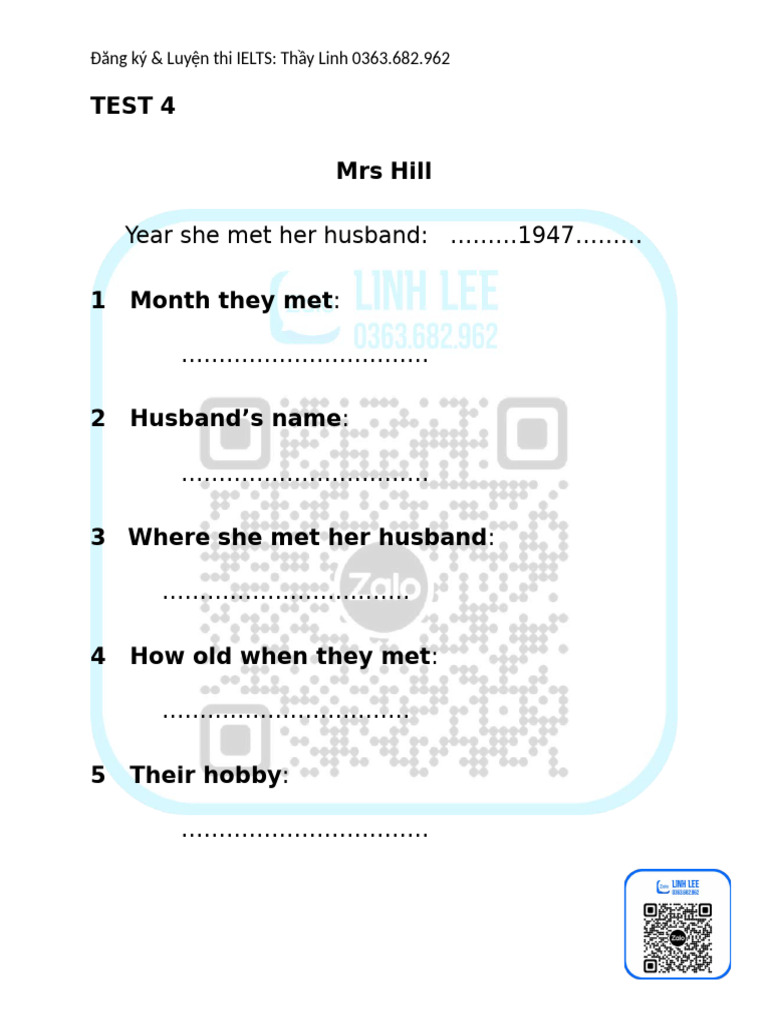 Mrs Hill | PDF