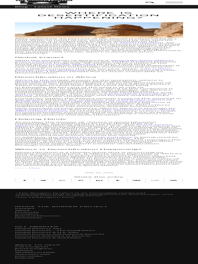Where is Desertification Happening - The Borgen Project | PDF | Ecology | Natural Environment