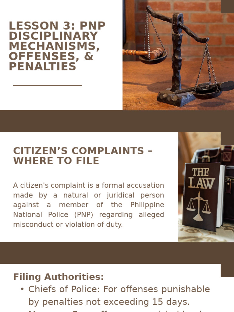 Group 1 Lesson 3 PNP Disciplinary Mechanisms Offenses Penalties ...