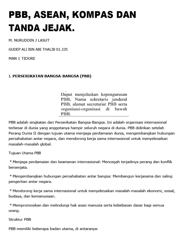 PBB, ASEAN, dan Kompas: Panduan Lengkap | PDF