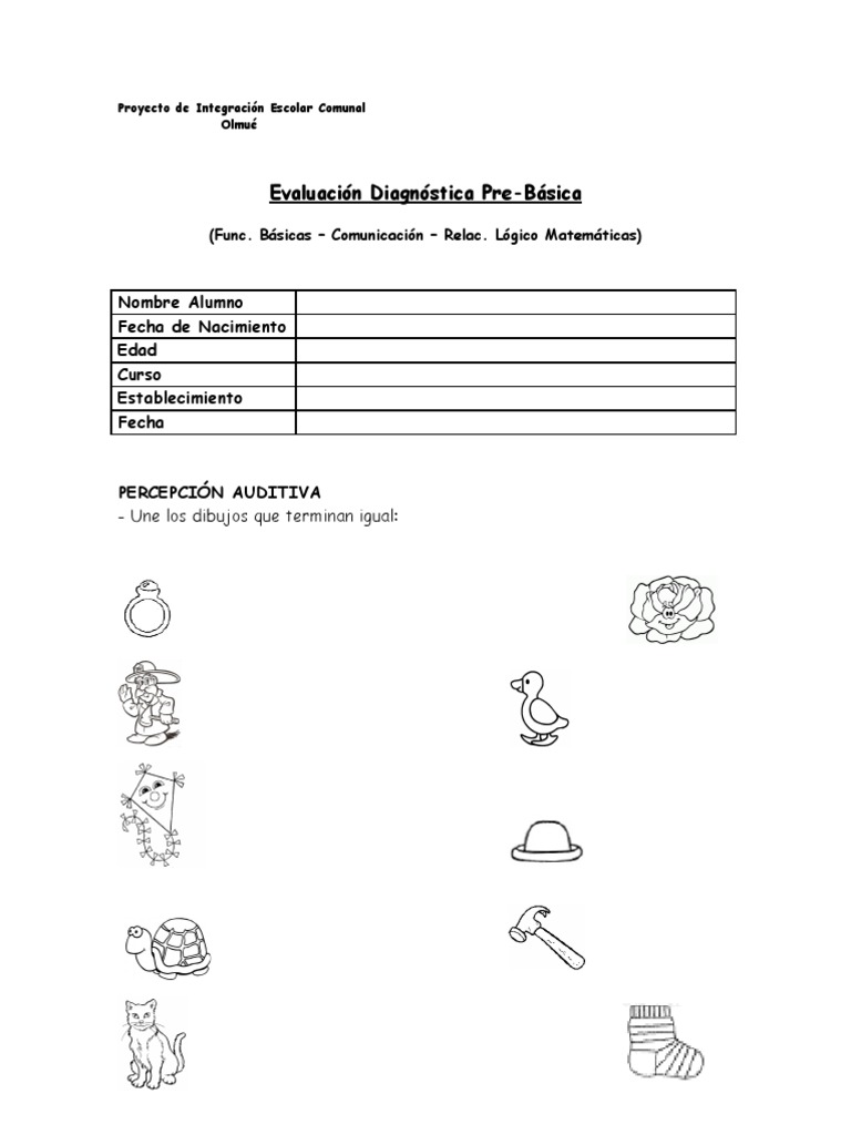 Prueba Kinder 08 | PDF