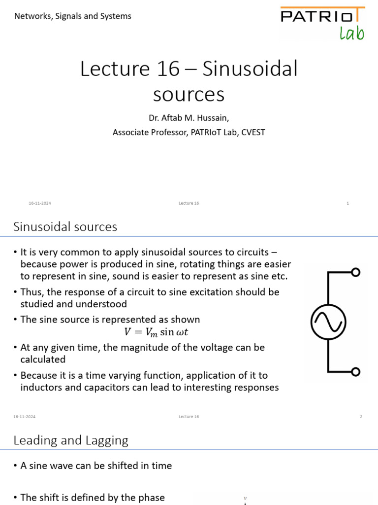 Understanding Sinusoidal Sources in Circuits | PDF | Electrical ...
