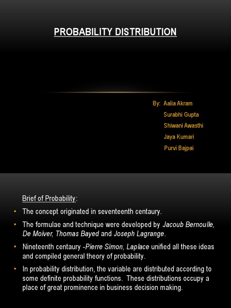 Probability Distribution | PDF | Normal Distribution | Probability Theory