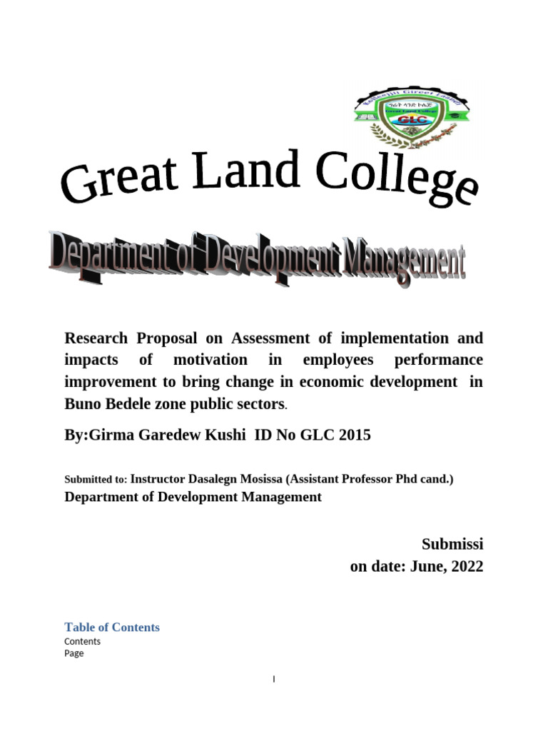 Employee Motivation in Buno Bedele Zone | PDF | Motivational | Motivation
