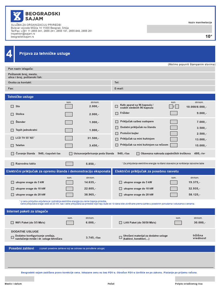 Tehnicke Usluge 10 Dana SRP | PDF