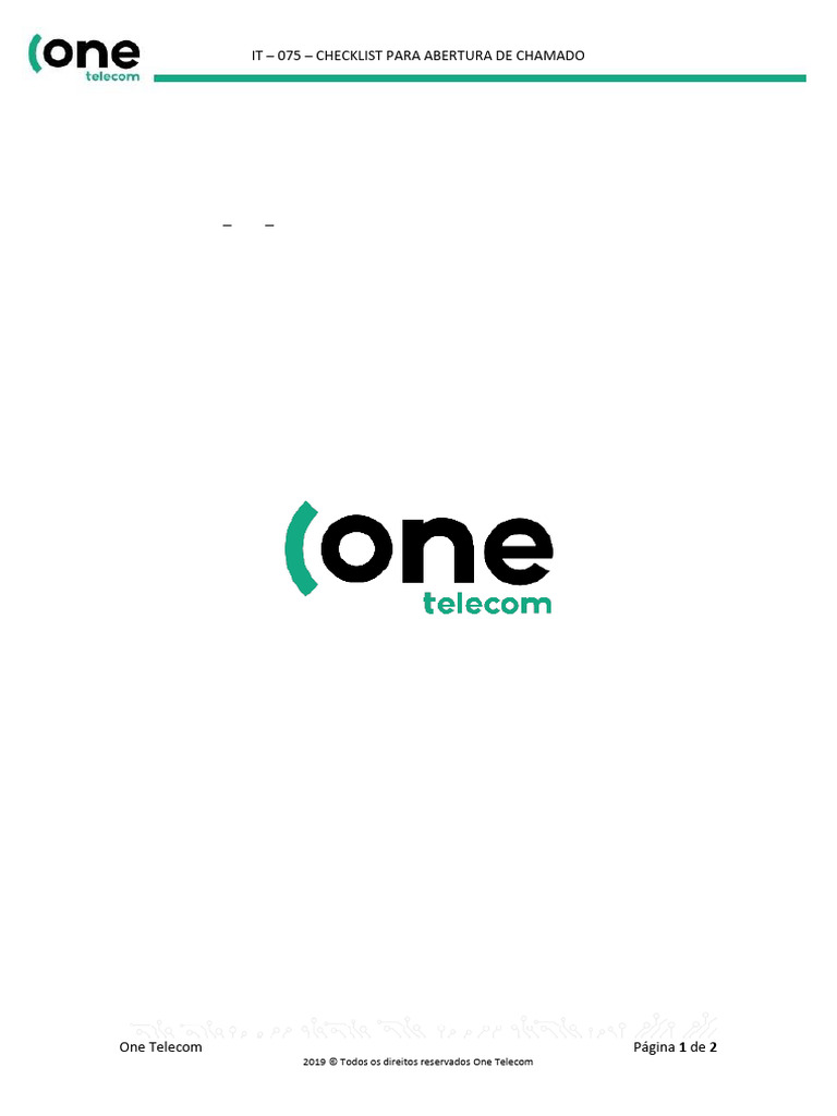 It - 075 - Checklist para Abertura de Chamado | PDF