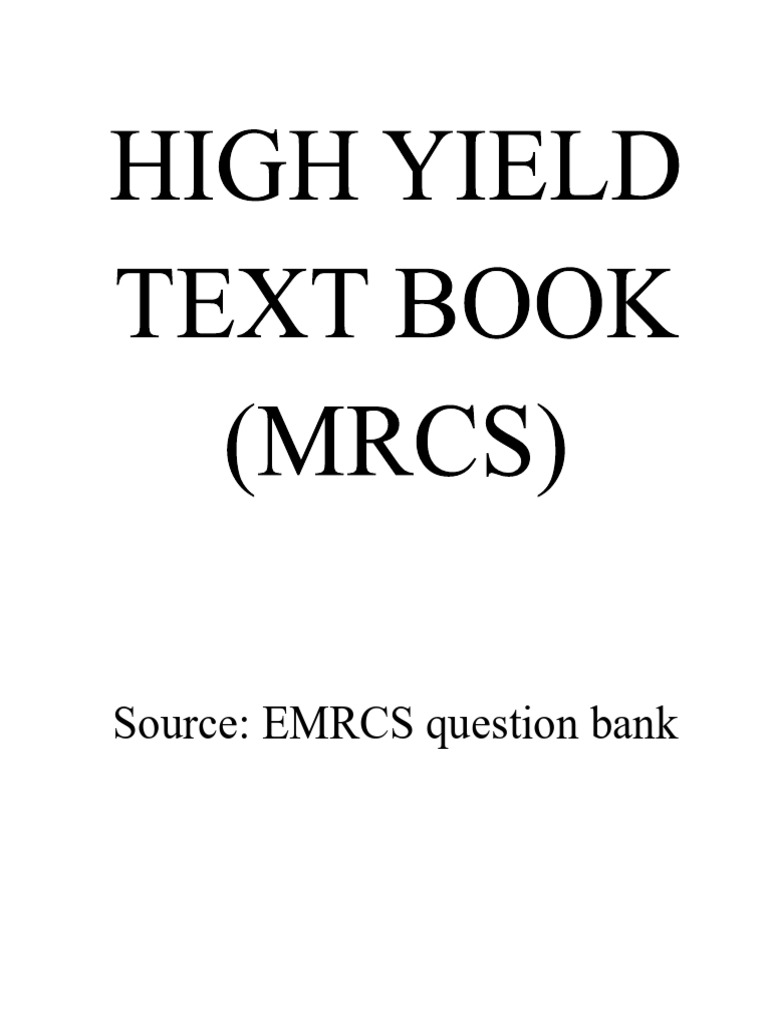 Final Mrcs High Yield Text Book | PDF | Thumb | Pelvis