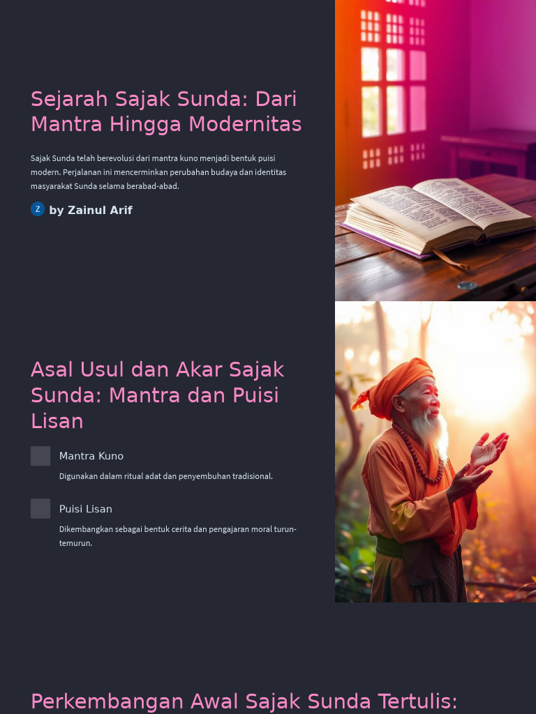 Sejarah Sajak Sunda Dari Mantra Hingga Modernitas | PDF