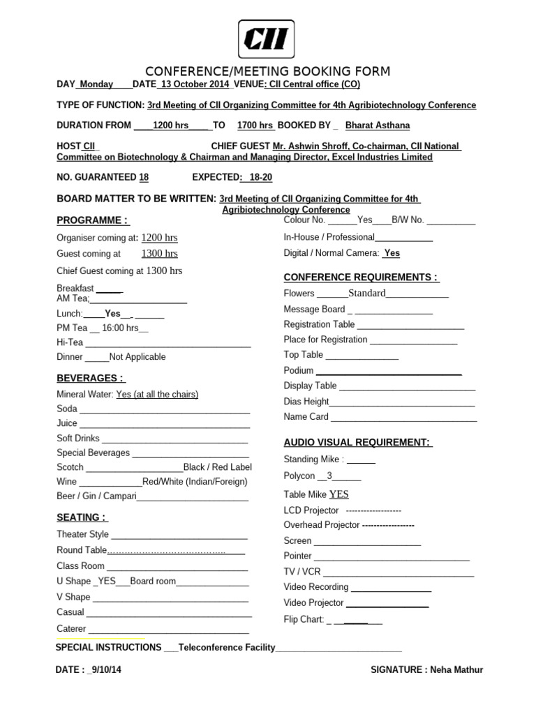 3rd Agri Meeting-Conference Booking Form | PDF | Drink