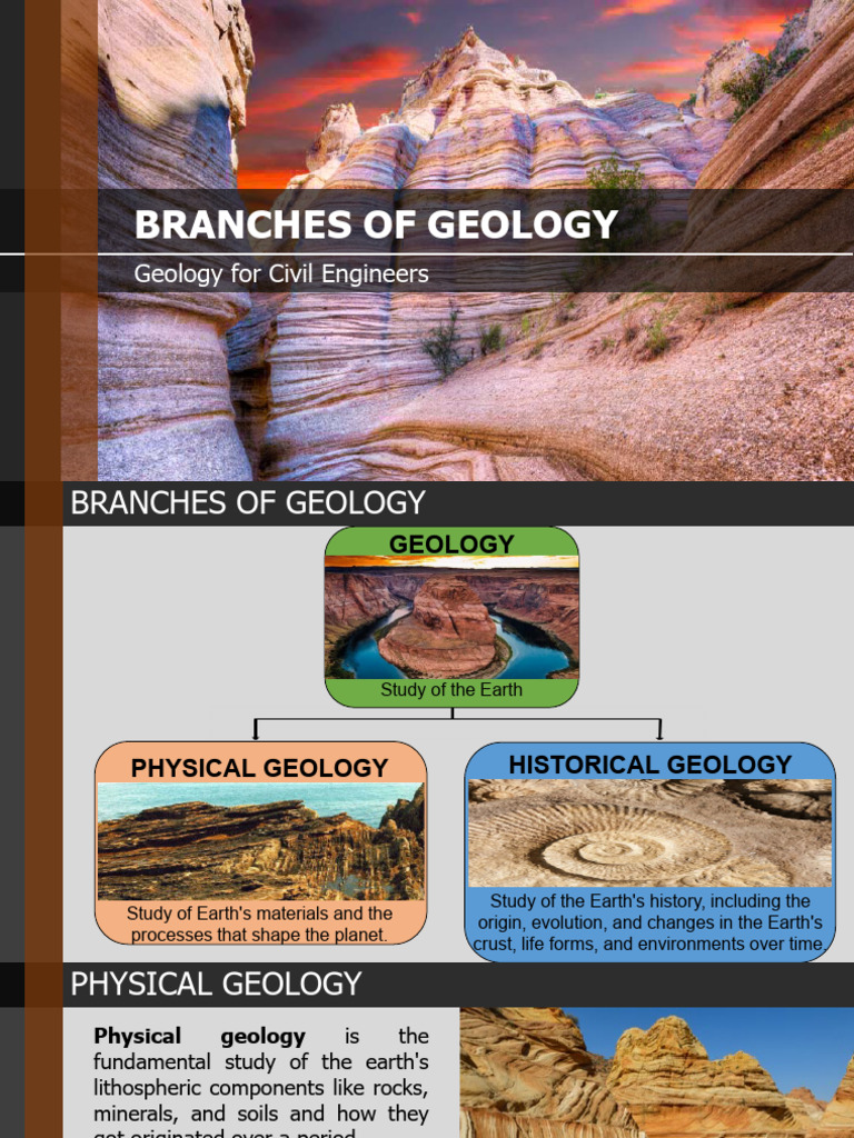 Lecture 2-Branches of Geology-1 | PDF | Geomorphology | Geology