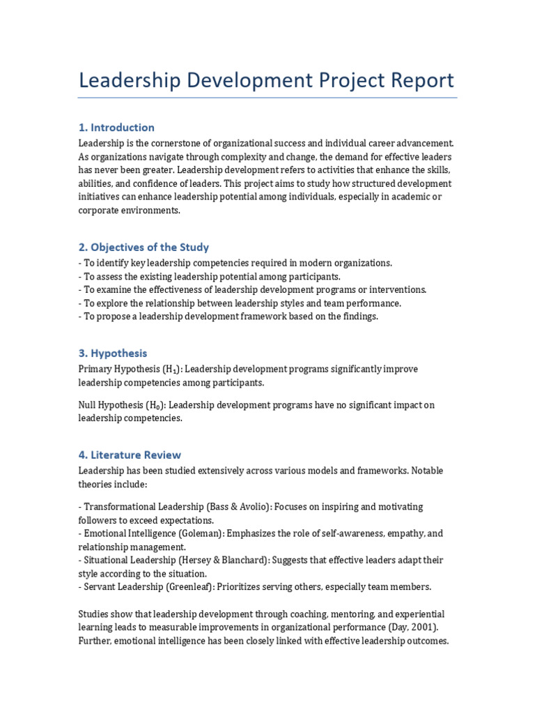 Leadership Development Report | PDF | Leadership | Methodology