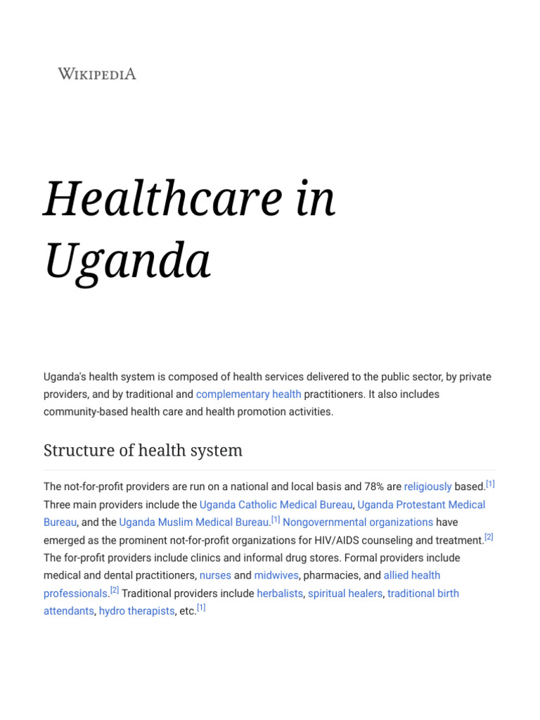 Healthcare in Uganda - Wikipedia | PDF | Health Care | Health Sciences