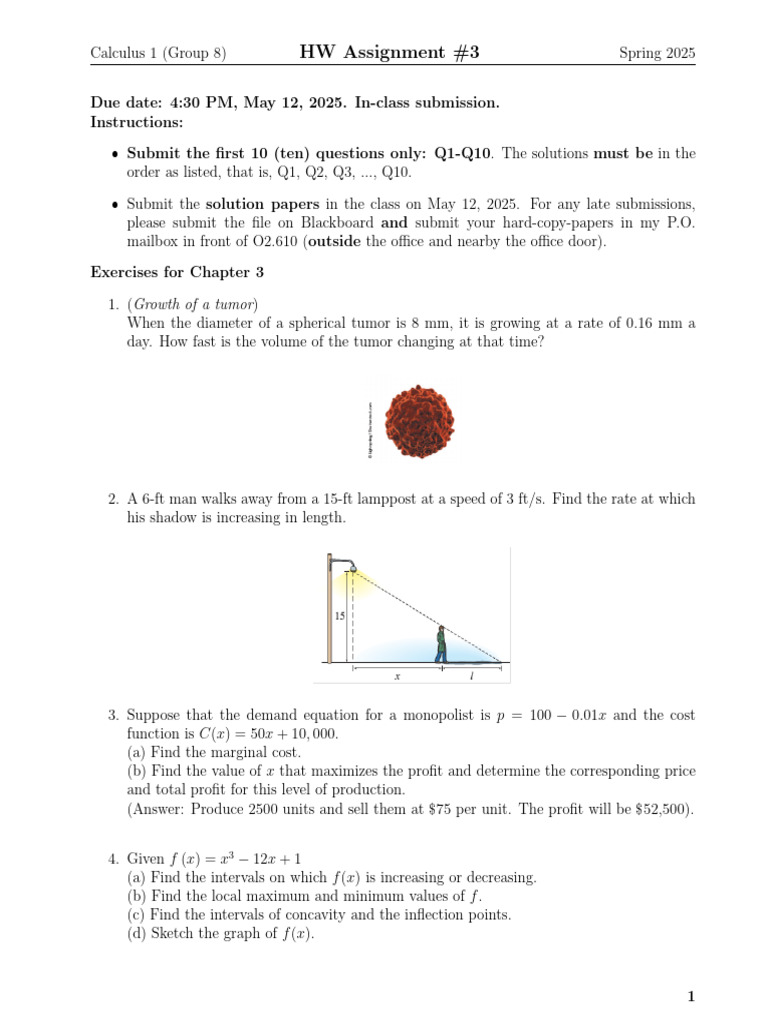 HW Assignment 3 G8 Due May 12 2025 | PDF