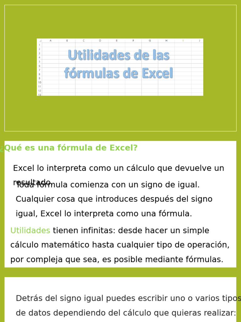 F Órmulas en Excel | PDF | Microsoft Excel | Ingeniería de software