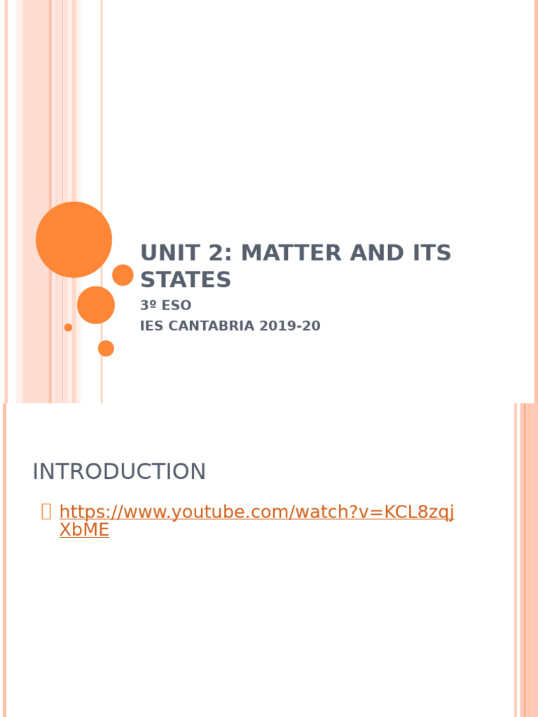 3ESO - Unit 2 MATTER AND ITS STATES | PDF | Gases | Liquids