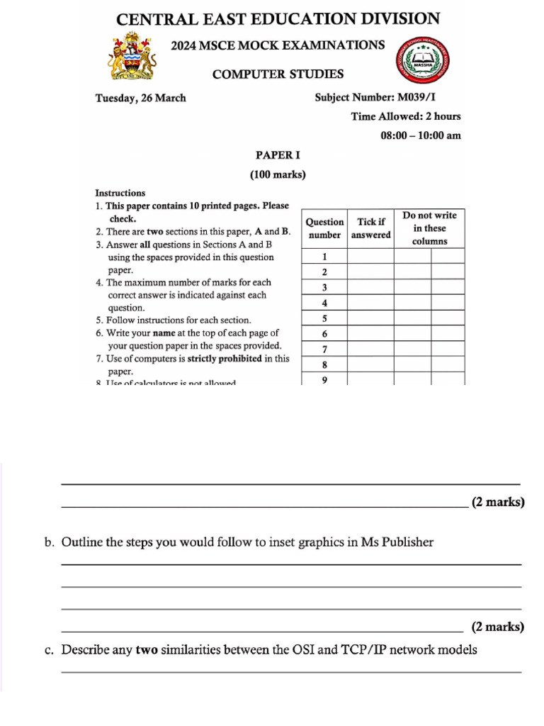 Computer Past Papers | PDF