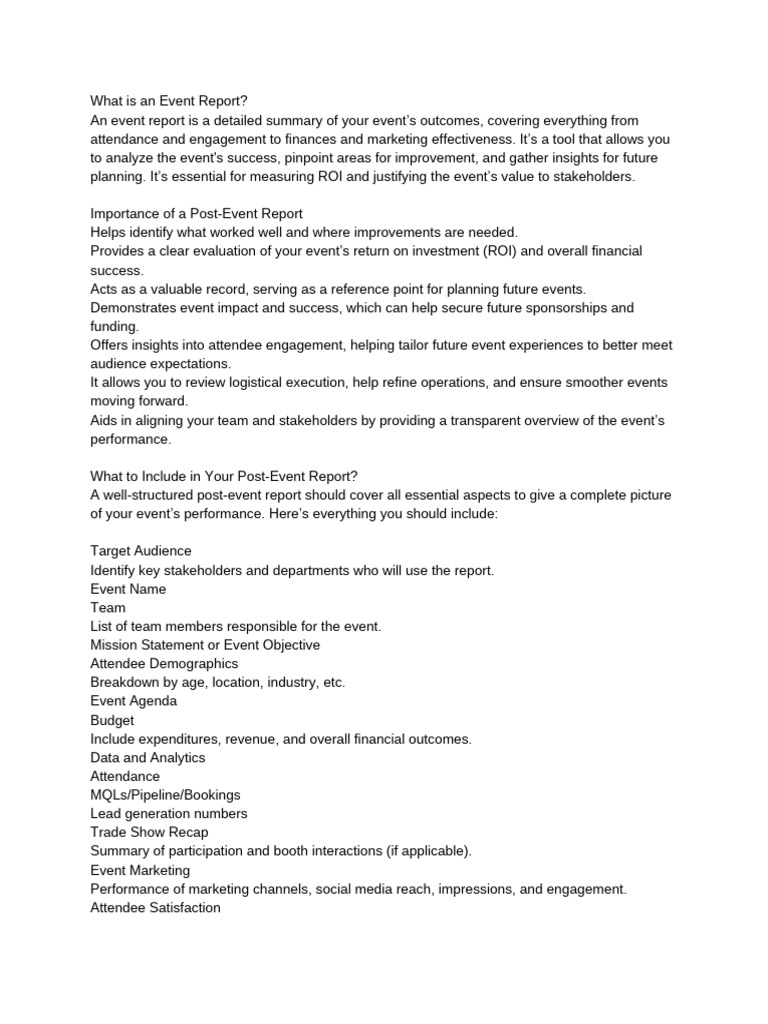 Understanding Event Reports | PDF | Return On Investment | Analytics