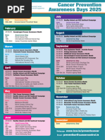 Health Awareness Calendar For 2025 | PDF | Leukemia | Cancer