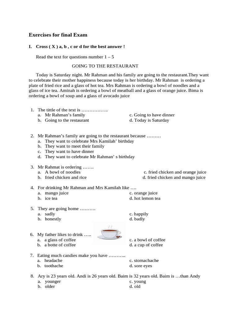 Final Exam Exercises for Students | PDF