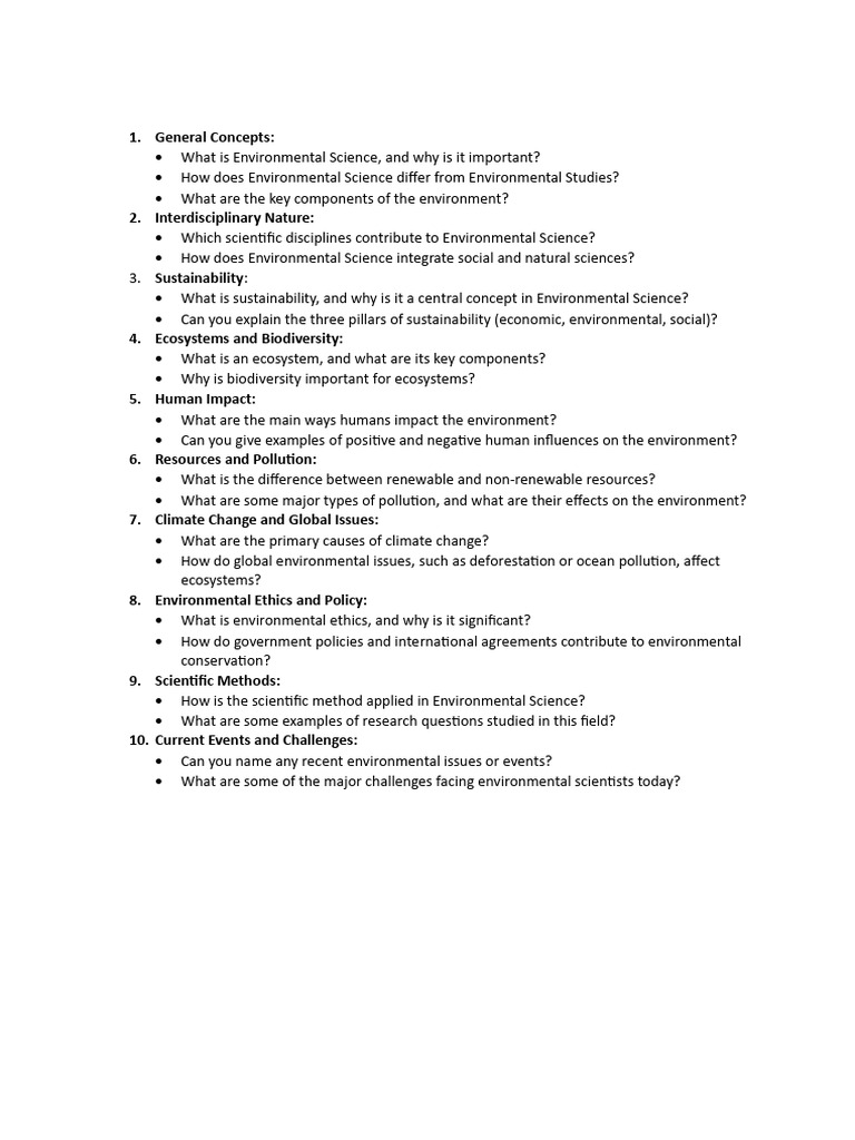 Introduction To Environmental Sciences | PDF