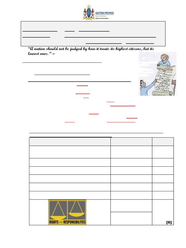 Gr. 7 Human Rights & Fair Play Memo | PDF | Justice | Crime & Violence