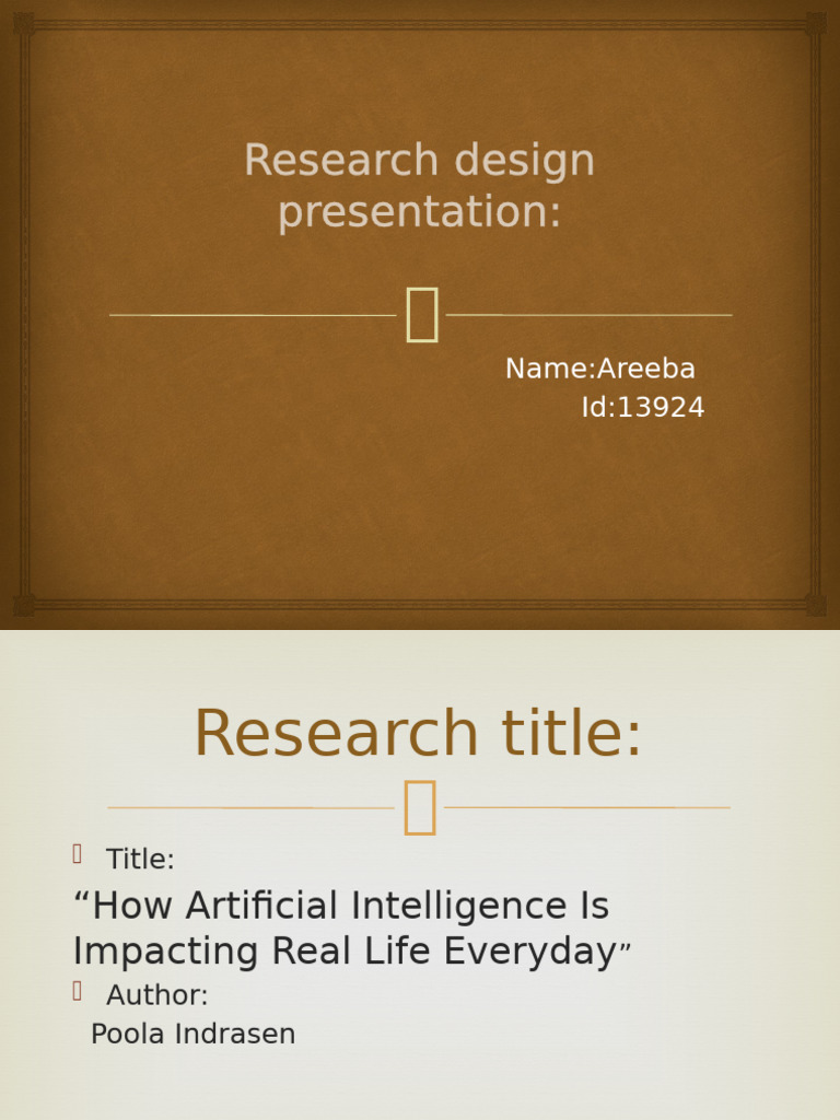 Research Design Presentation 333 | PDF