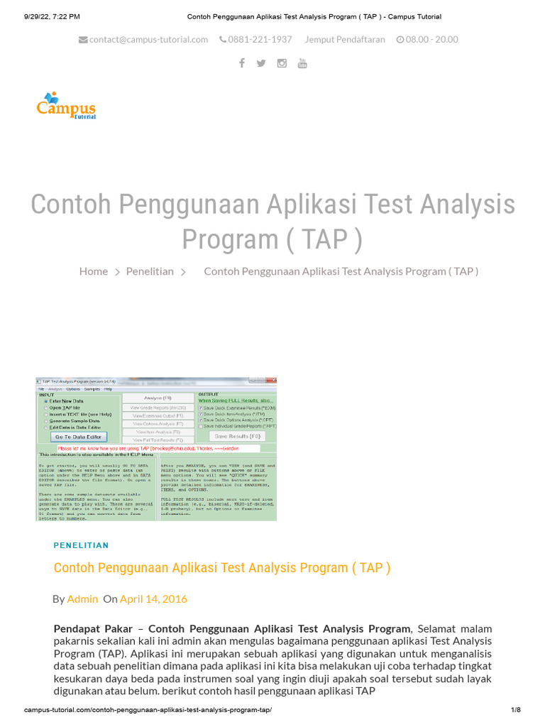 Penggunaan Aplikasi Tap Untuk Analisis Pdf